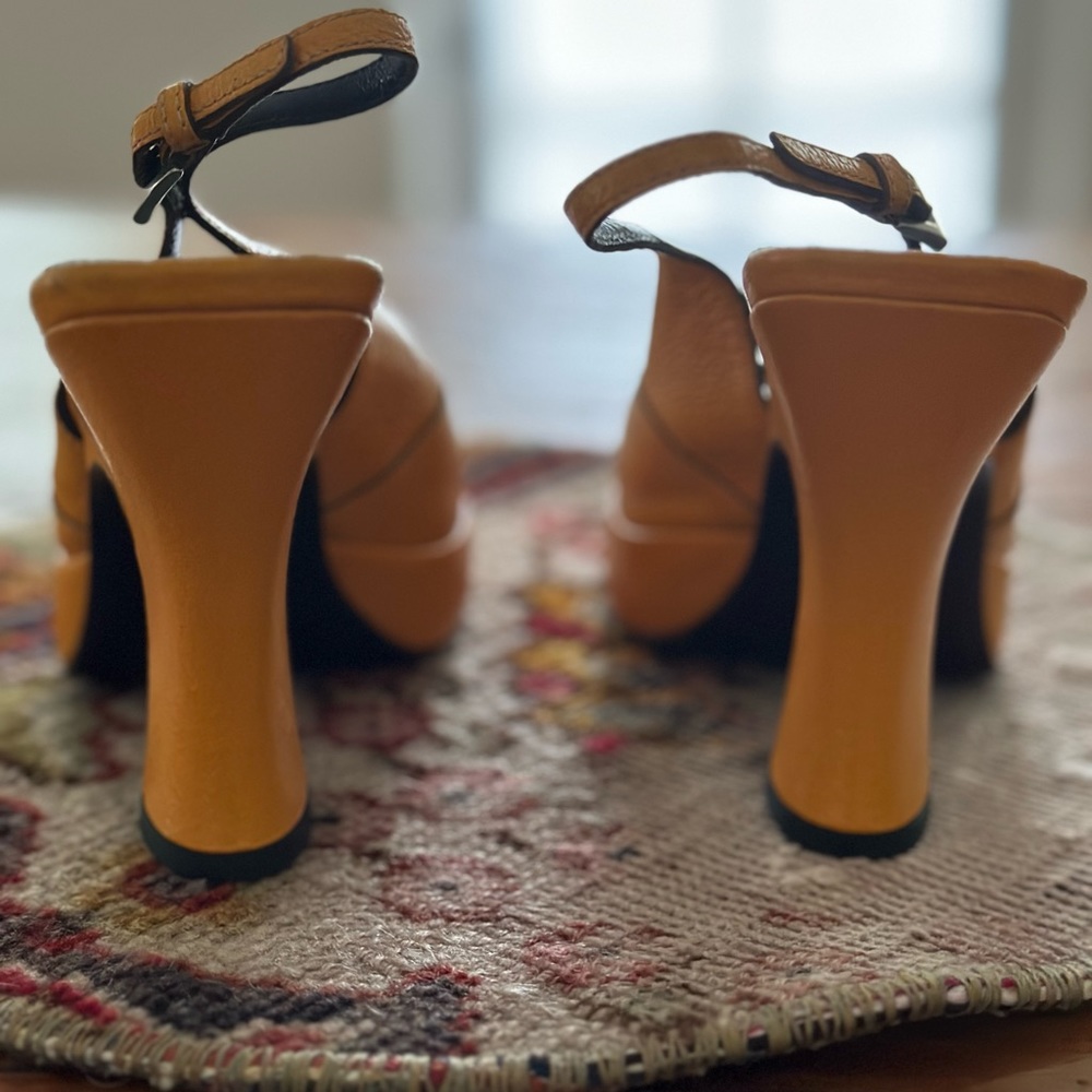 Marigold Prada Slingback Heels - Gem